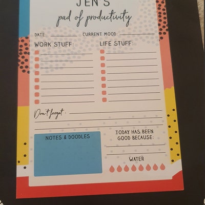 Personalised Colourful Productivity Pad Desk Planner - Etsy