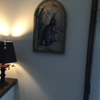 Bunny Wall Art 14 X 22 Arch Window Frame Rabbit Decor Spring Farmhouse ...