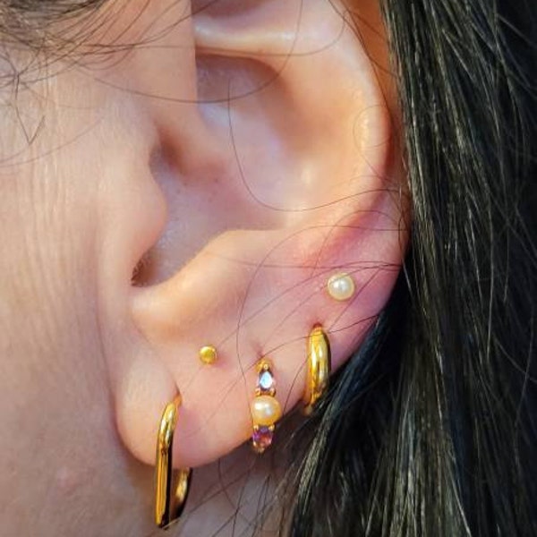 2mm TINY DISC - 20G 18G 16G Threadless Stainless Steel Piercing ...