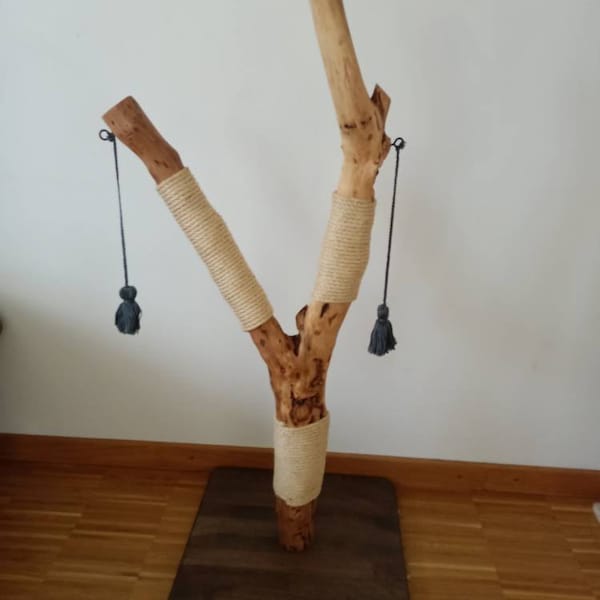 Unique Scratching Post, Cat Climbing Tree With Toys, Solid Wood ...