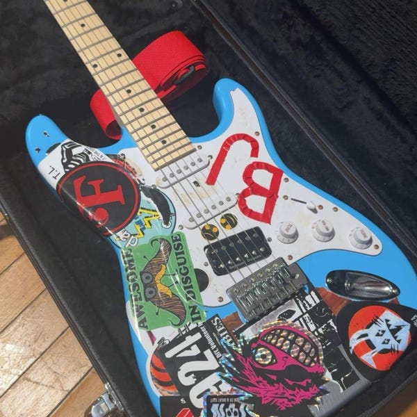 DELUXE BJ Guitars Billie Joe Armstrong Green Day Blue Guitar - Etsy