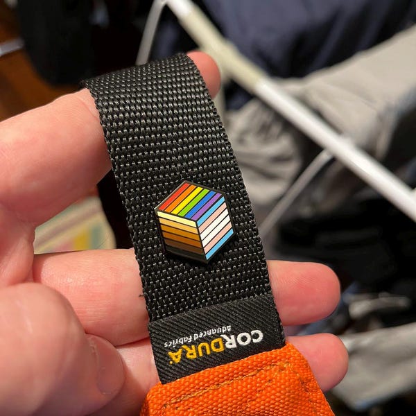 Inclusive Rainbow Pin - Flag Cube - Geometric LGBTQ Pin Lapel Badge ...