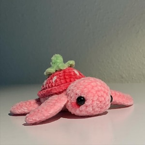 Crochet Mini Strawberry Turtle Pattern PDF Download Beginner Friendly ...