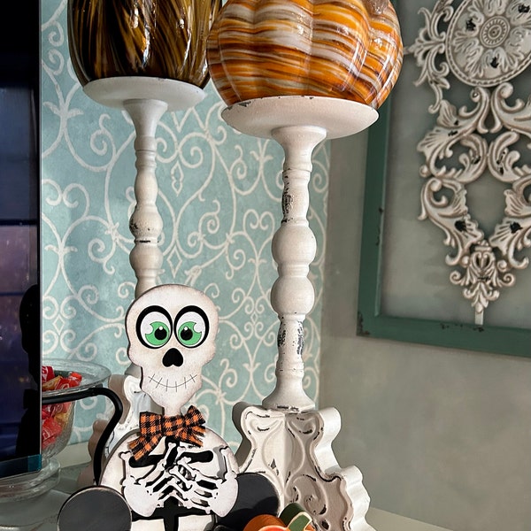 Rustic Skeleton Decor Farmhouse Halloween Accent Primitive Wood ...