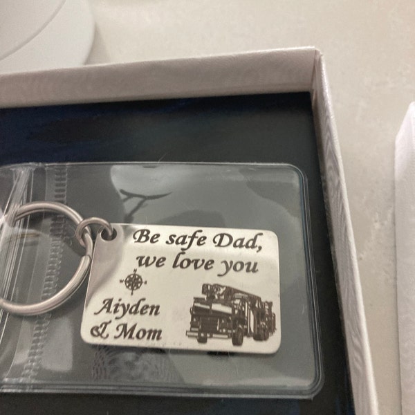 Drive Safe Keychain, Truck Driver Keychain, Custom Trucker Keychain ...