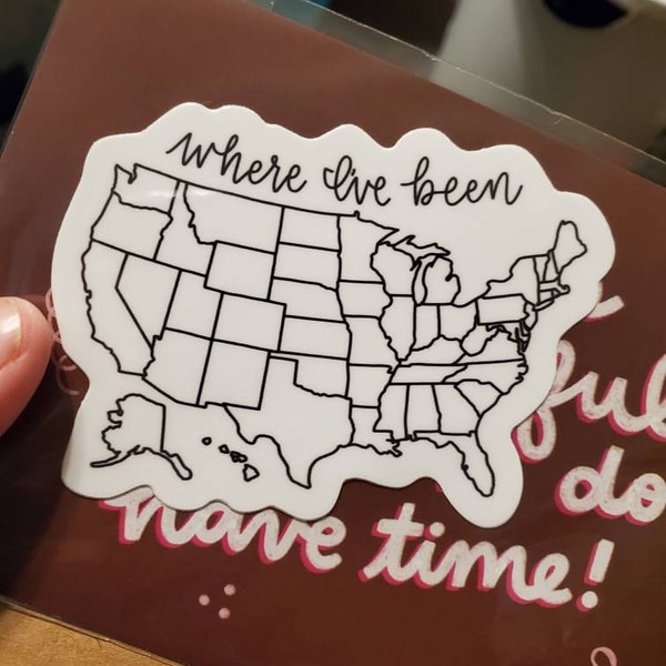 Where I've Been Map Vinyl Sticker | United States USA Waterproof Decal ...