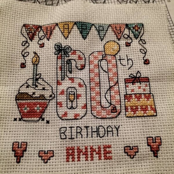 Happy 60th Birthday Cross Stitch Card Kit - Etsy UK