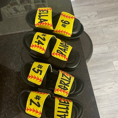 Personalized Custom FASTPITCH SOFTBALL Slides Flip Flops Sandals ...