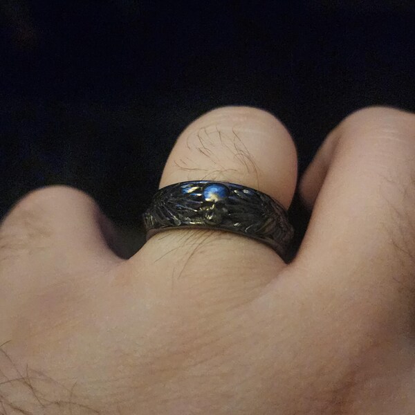 Japanese Koi Fish With Onyx Ring for Men, Signet Gemstone Ring, Onyx ...