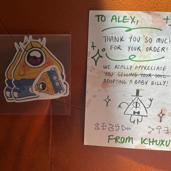 Baby Bill Cipher Holographic Sticker || Gravity Falls Book of Bill - Etsy