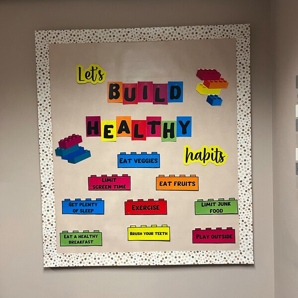 Build Healthy Habits Bulletin Board Kit: School Nurse Office/health ...