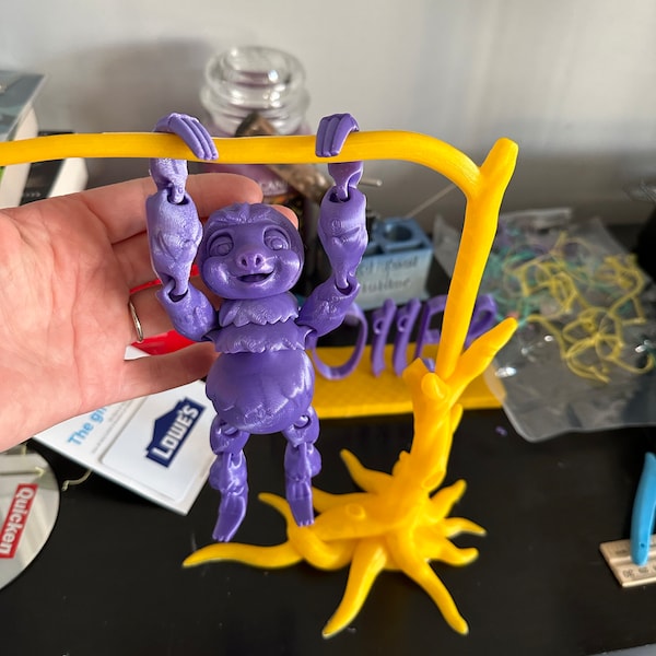 Cute Flexi Print-in-place Sloth - STL File for 3D Printing Now With 3MF ...