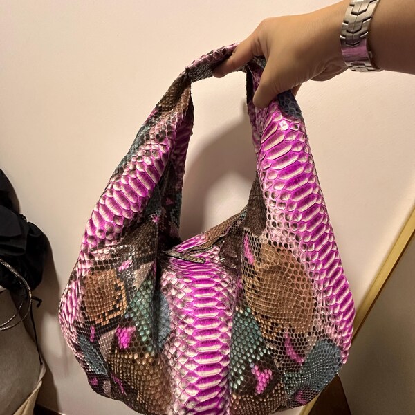 Black Bag Python Bag Snakeskin Purse Gift for Her Hobo Bag Python Pursepython Handbagsnakeskin ...