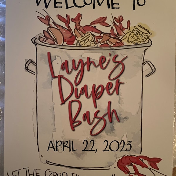 Crawfish Boil Welcome Sign | Crawfish Boil Decorations | Crawfish Party ...