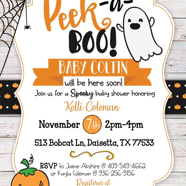 Peek-a-boo Halloween Baby Shower Invitation Printable - Etsy