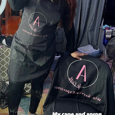 Personalized Set of Barber and Hairstylist Apron,hairdressing Cape ...