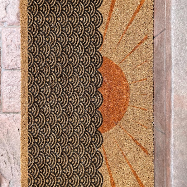 Geometric Doormat, Modern Gift, Unique Welcome Mat, Coir Doormat ...