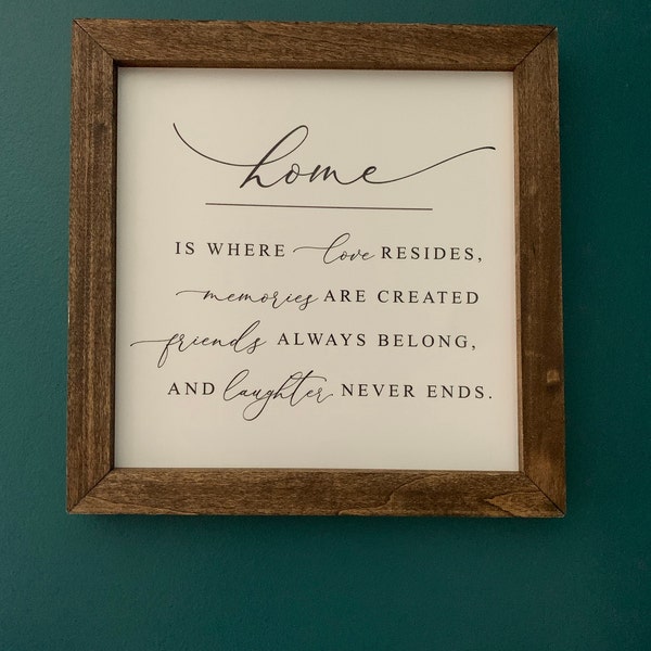 Farmhouse Home is Where Love Resides Sign, Farmhouse Signs, Living Room ...