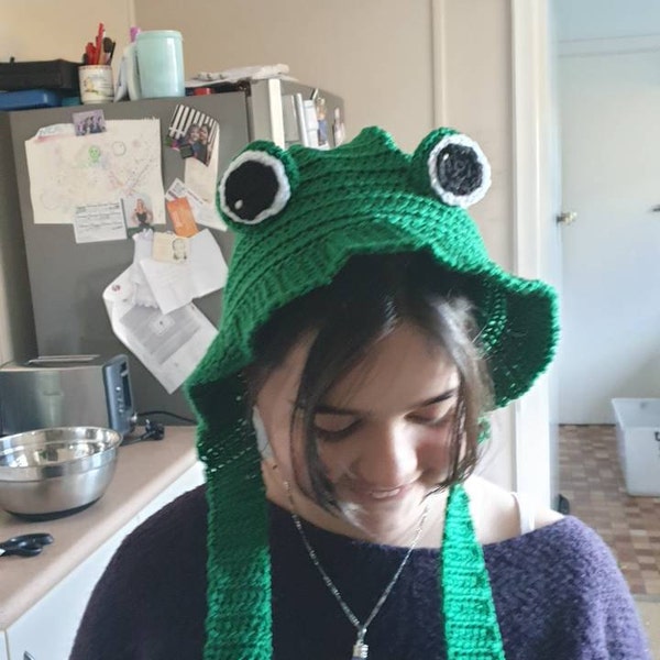 Cute Frog Beanie Hat Pattern, Crochet Hat Pattern - Etsy