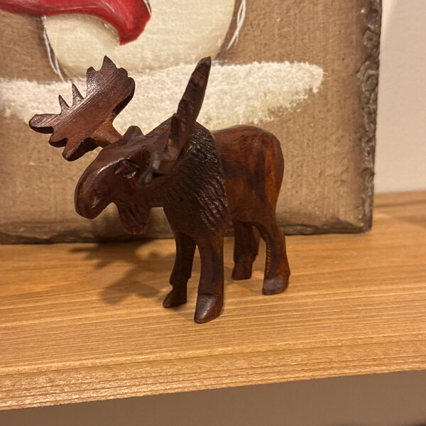 Tabletop Penguin Figurine, Wooden Emperor Penguin Carving, Handcrafted ...