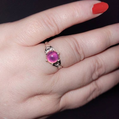 14K Gold Mood Ring, Dainty Ring for Women, Feeling Stone Ring, Colorful ...