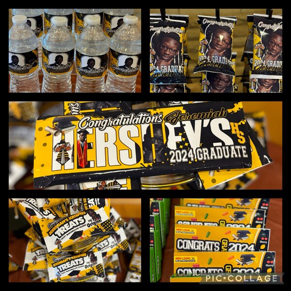 Custom Chip Bags GRADUATION Chip Bag Trunk Party Bags Grad Chip Bags ...