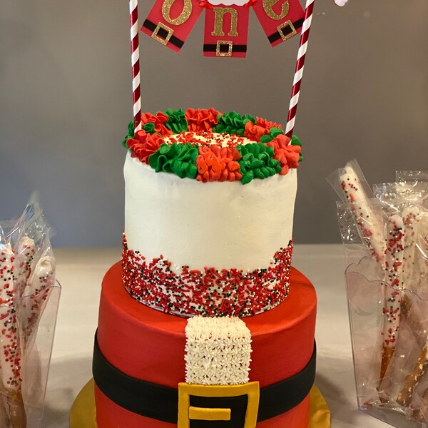 Christmas First Birthday Decorations. Santa 1st Birthday. Santa Baby ...