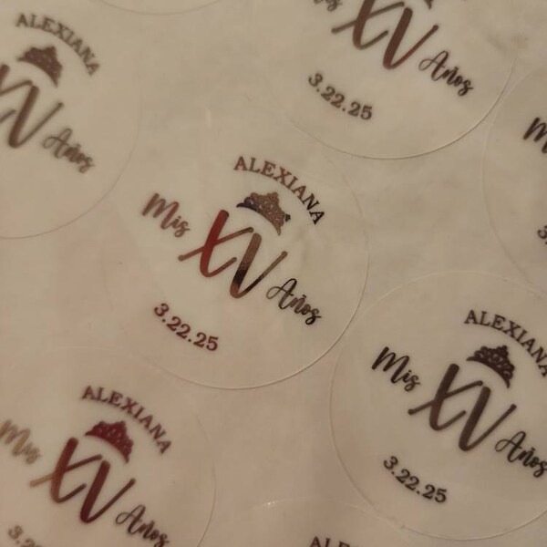 Mis XV Años, Quinceañera Sticker, Envelope Seal, 15th Birthday Stickers ...