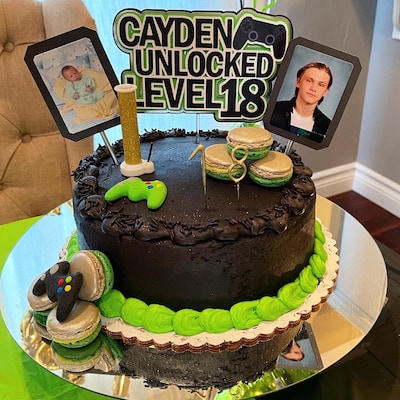 Video Game Cake Topper, Level Unlocked Cake Topper Video Game Birthday ...