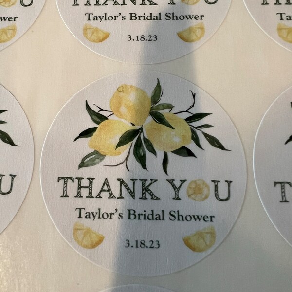 Lemon Thank You Stickers, Lemon Stickers, Lemon Bridal Shower Stickers ...