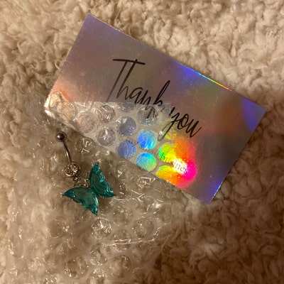 Purple Heart Silver Angel Wings Belly Bar Piercings - Etsy