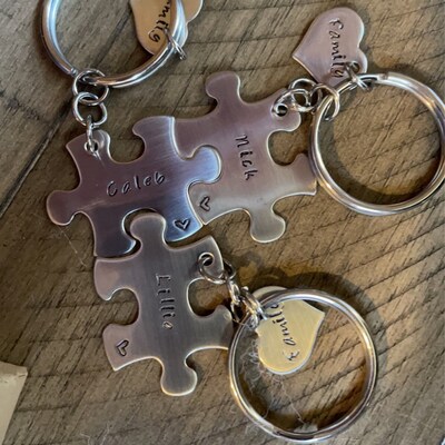 Puzzle Piece Family Keychains, Best Friend Puzzle Piece Keychains ...