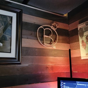 Western Rope Letter Sign: Initial Lasso, Western Decor, Rustic Letter ...