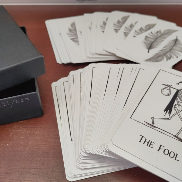 Black Line Tarot Cards by Agni Prasada Burning, Macabre Tarot Deck - Etsy