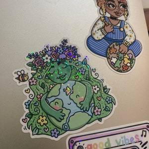 Holographic Gaia Vinyl Sticker Mother Earth Holo Planner Sticker ...