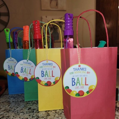 EDITABLE PRINTABLE Ball Party Favor Tags, Editable Ball Party Thank You ...