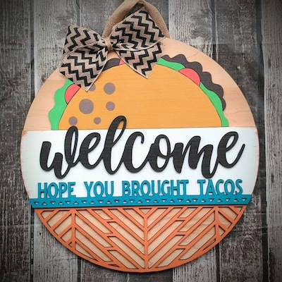 Taco Welcome Sign SVG, Southwest Style Sign, Mexican Food Svg, Cinco De ...