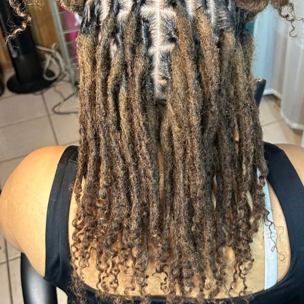 Intaloc Curly Tips Dreadloc Extensions 100% Human Hair Interlocked Locs ...