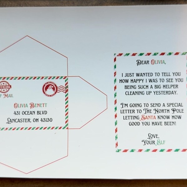 Editable Mini Elf Letter & Envelope Template (CANVA) - Etsy