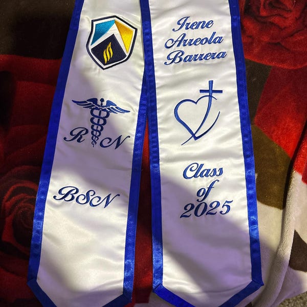 Personalized Graduation Stole, Custom Embroidered Sash for Nursing ...