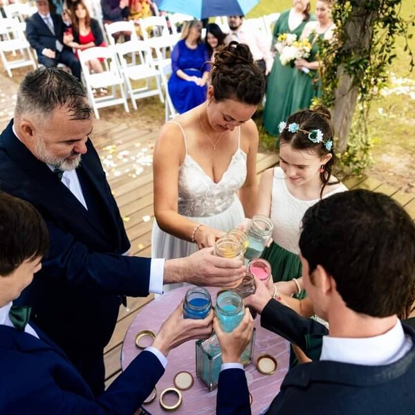 Blended Family Wedding Sand Ceremony Vase Set With Lid, Unique Unity ...