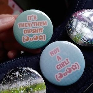 Vintage Pattern Name & Pronoun Buttons custom Button With Your Choice ...