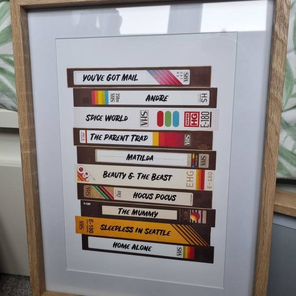 Personalised Retro Video Tape Print / Poster - Add Your Favourite ...