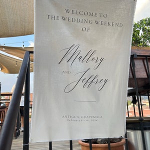Fabric Linen Welcome Sign Welcome Sign Bridal Shower Sign Wedding ...