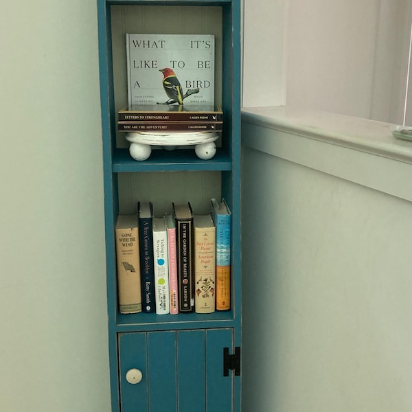 Solid Wood Cantback Narrow Hutch, Narrow Open Pantry, Decorative ...