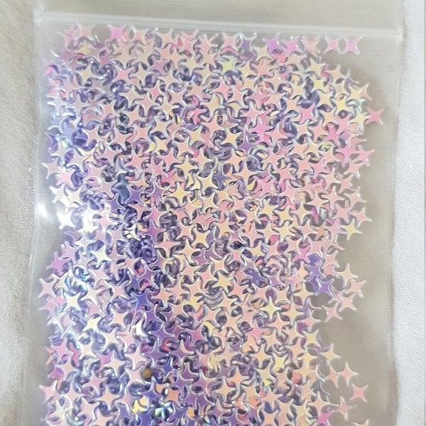 Iridescent Purple Four Point Stars Shape Glitter 4mm Star - Etsy