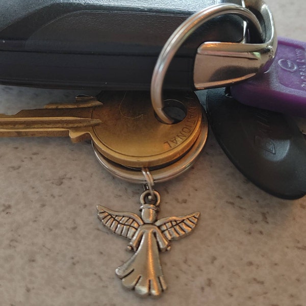 SALE Angel Keychain, Angel Key Chain, Guardian Angel Keychain ...
