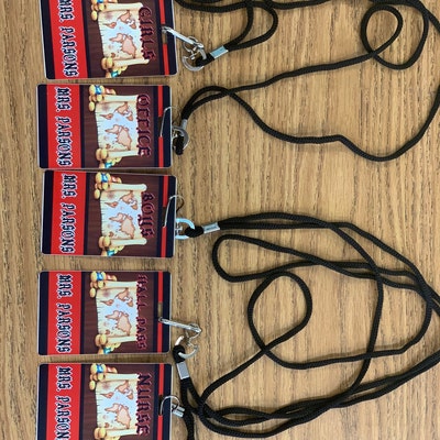 Pirate Theme Classroom Hall Passes for Teachers, Personalized, Set of ...