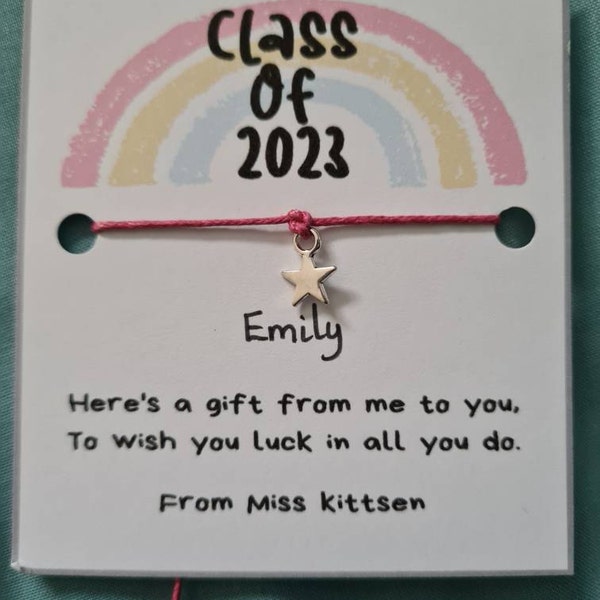 Bulk Personalised School Leaver Gifts Wish Bracelets Class of 2025 ...