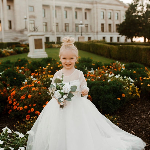 White Rose Bridal Bouquet, Classic Wedding Bouquet, Rustic Boho Flower ...